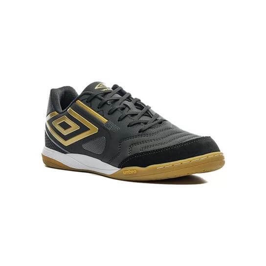 Chuteira Society Umbro Pro 5 Bump Masculina Preto+Dourado